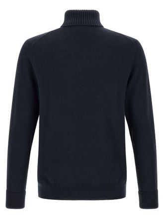 Ballantyne Cashmere Diamond Intarsia Turtleneck - Navy