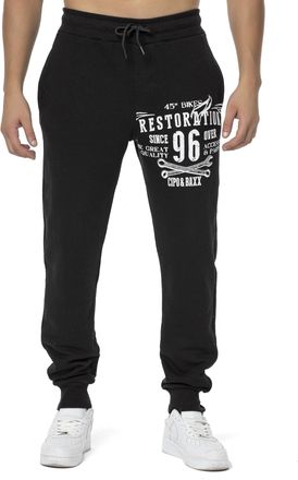 Cipo & Baxx Herren Jogginghose CR156 Schwarz - Bequeme Freizeithose mit sportlichem Schnitt funktionalen Taschen & modischem Design f&uuml;r Alltag, Sport und Streetwe