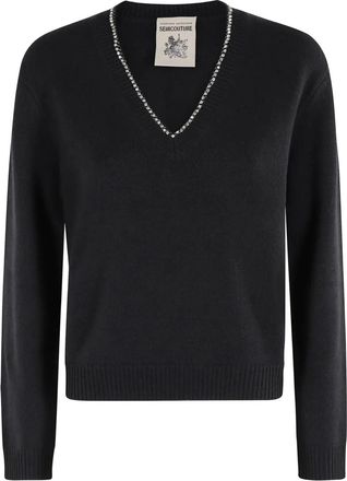 Semicouture pull à col v - Noir