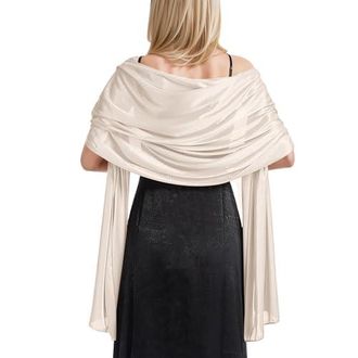 Generic Poncho Femme Hiver Chaud Chale Femme Hiver Chaud Cape Femme Pour la ville &Eacute;tole Satin&eacute;e Soir&eacute;e L&eacute;g&egrave;re Tenue Formelle D&icirc;ner Gala Luxueuse