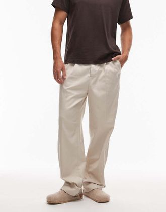 AllSaints Tallis - Hose mit geradem Schnitt in Beige-Schwarz