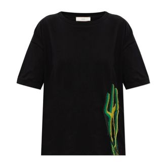 Akep Femme, Tops, Noir, Taille: 36 FR T-Shirt Avec Patch