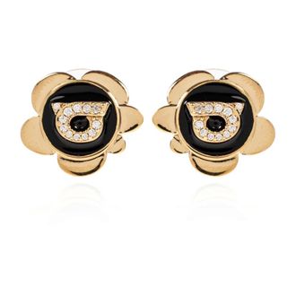 Ferragamo Femme, Accessoires, Noir, Taille: ONE Size Ear Stud Flo