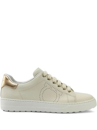 Ferragamo perforated-detail sneakers - Nude