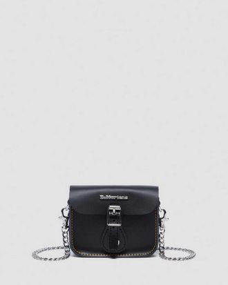 Dr. Martens Glattleder Mini Umh&auml;ngetasche 12 Cm in Schwarz