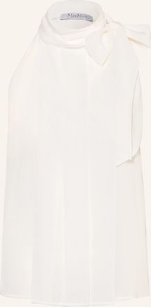 Max Mara Blusentop Fune Aus Seide Mit Schluppe weiss