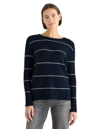 Cecil Damen Gestreifter Strukturpullover