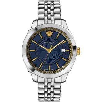 Versace Icon Classic Quarz Edelstahl Uhr - - Accessories - Herren - Grau - ONE SIZE