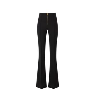Elisabetta Franchi Schmale Passform Doppel Cr&ecirc;pe Rei&szlig;verschluss Hose - - Trousers - Damen - Schwarzk - 2XL