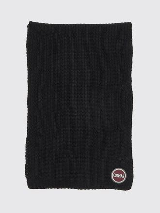 Colmar Gerippter Schal aus Schurwollmischung mit aufgesetztem Logo-Patch