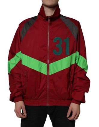 Dolce & Gabbana Mens Multicolor Nylon Full Zip Windbreaker Jacket Polyester Clothing