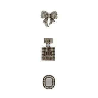 Dansk Copenhagen Femme, Accessoires, Gris, Taille: ONE Size Ensemble de broches Tracey 3 en 1 Diamant & Perle