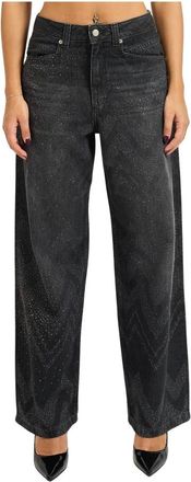 HUGO BOSS Femme, Jeans, Noir, Taille: W28 Jean Large avec Cristaux