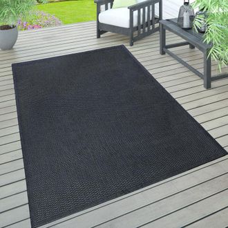 Paco Home Paco Home - Outdoor Teppich wetterfest Garten & Terrasse flachgewebt Uni Sisaloptik robust 200x280 cm, Navy-Blau