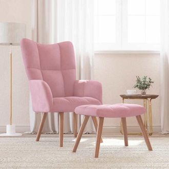 vidaXL Fauteuil &eacute;l&eacute;gant en velours en velours + r&eacute;partition des plages disponibles couleur : Rose