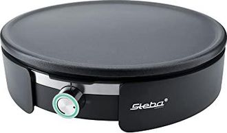 Steba Crepes Maker XXL CR 36, inkl. Teigrechen und Crepeswender, 35cm Durchmesser, abnehmbare Platte, stufenlose Temperaturregelung 18-76-00 Edelstahl Schwa