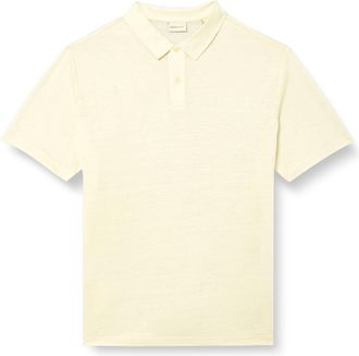GANT Herren Linen SS Polo Polohemd, Cream, XL