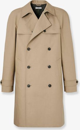 Fendi Double-breasted Mackintosh fabric trench - FENDI - gender_Man