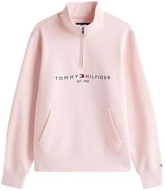 Tommy Hilfiger Sweat &agrave; capuche zipp&eacute; en polaire avec logo Tommy brod&eacute; pour homme - Rose fantaisie - L, Rose fantaisie, Large