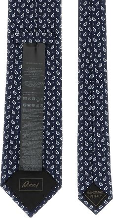 Brioni Micro-Paisley Silk Necktie - Navy