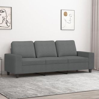 vidaXL Vidaxl - Canap&eacute; &agrave; 3 places Gris fonc&eacute; 180 cm Tissu