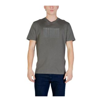 A|X Armani Exchange Homme, Tops, Vert, Taille: XL T-shirt en coton &agrave; manches courtes et col rond