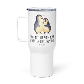 Mr. & Mrs. Panda XXL Thermobecher Pinguin umarmen - Geschenk, Hochzeitstag, Liebe, Hochzeitsgeschenk, Hochzeit, Reisebecher, XL Reisetasse, Autobecher, Großer, Jumbo B