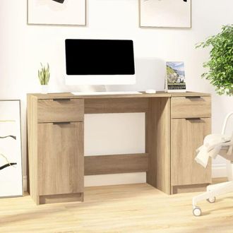 vidaXL Schreibtisch mit Beistellschrank Sonoma-Eiche Holzwerkstoff - Vidaxl