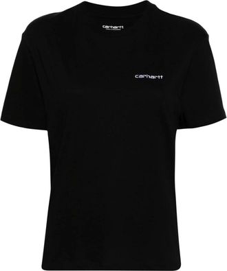 Carhartt Work in Progress Homme, Tops, Noir, Taille: S S/S Script 0D2 T-Shirt