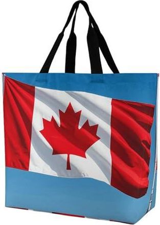 Generic Drapeau R&eacute;tro Du Canada Sac A Main Femme R&eacute;utilisable Sacs De Courses Pliable Sac Fourre-Tout Pour Voyage Quotidienne Plage