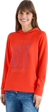 Cecil Hoodie Shirt mit Print Cherry Tomato orange XXL