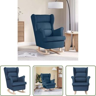 vidaXL Sessel - Schaukelsessel Blau 74x90x102 cm Stoff