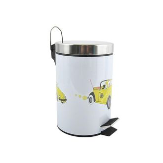 MSV Kosmetikeimer Käfer Mülleimer Treteimer Abfalleimer - 3 Liter - mit herausnehmbaren Inneneimer