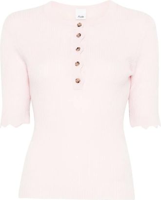 Allude button-fastening ribbed top - Rosa
