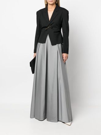 Alberta Ferretti A-Linien-Maxirock mit hohem Bund - Grau