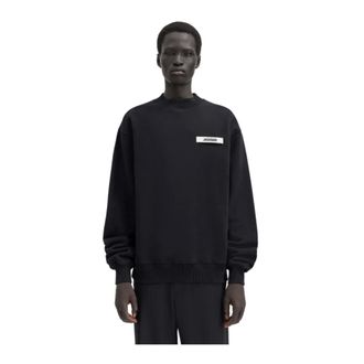 Jacquemus Homme, Sweatshirts et sweats &agrave; capuche, Noir, Taille: L Sweat &agrave; gros-grain logo