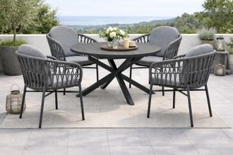 Destiny Sitzgruppe Como mit ausziehbarem Esstisch Arona 145/199x145cm (4 Personen)