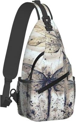 Generic Sacoche Tactique Libellule moderne Durable Sac De Poitrine R&eacute;glable Sac &agrave; Poitrine pour Randonn&eacute;e Cyclisme Camping