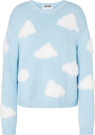 Moschino Femme, Pulls, Bleu, Taille: 40 FR Maglia Misto Cotone