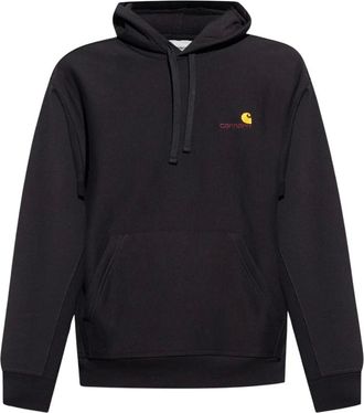 Carhartt Work in Progress Homme, Sweatshirts et sweats &agrave; capuche, Noir, Taille: XS Hooded American Script SweaT-shirt