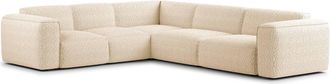 Studio Copenhagen home24 Ecksofa mit Rundecke Beige/Beige Teddy-Boucl&eacute; Stoff Bony 325 x 71 x 260cm Ecke davorstehend links Modern