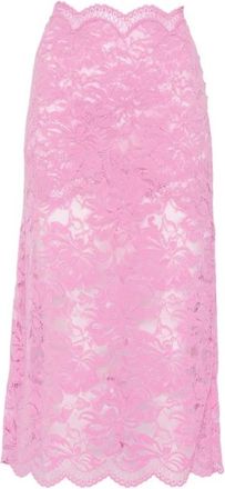 Paco Rabanne Femme, Jupes, Rose, Taille: 36 FR Jupe Midi en Dentelle Florale