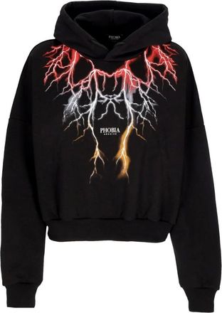 Phobia Archive Femme, Sweatshirts et sweats &agrave; capuche, Multicolore, Taille: 40 FR Lightning Crop Sweat &agrave; capuche