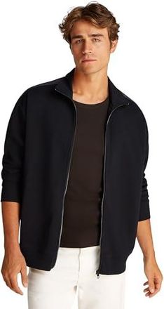 Calvin Klein Sweat dInt&eacute;rieur avec Fermeture &Eacute;clair Homme Tape Zip Through avec Logo, Noir (CK Black), XL