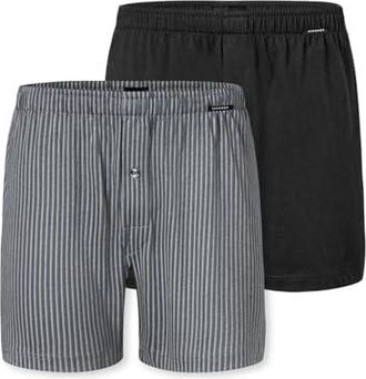 Schiesser 2 Pack Boxershorts Baumwolle Jersey Weich Multipack-Jerseyboxer Cale&ccedil;on Boxeur, Assortis 3_182427, 10 Hommes