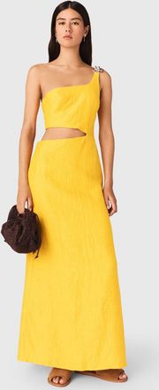 Maje Asymmetrisches Leinen-mix-kleid - Orange - Maje