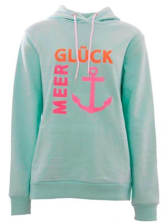 Zwillingsherz Sweatshirt mit Kapuze, Frontprint, R&uuml;ckenprint