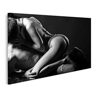 Islandburner Tableau sur toile sexy jeune couple femme assise sur homme sous-v&ecirc;tements &eacute;rotique peinture sur toile image murale Prime photos pour salon, etc