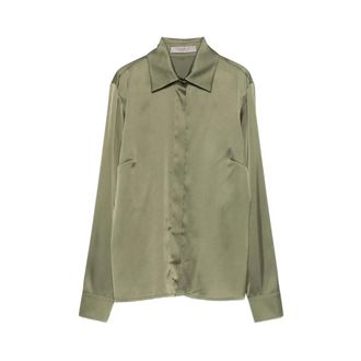 D.exterior Klassisches Satinhemd mit Kragen - - Blouses & Shirts - Damen - Gr&uuml;n - M