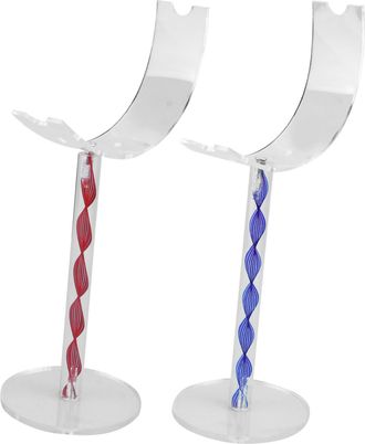 SOLUSTRE 2 Stück Schuh Display Ständer Bunte Transparente Halter für Sandalen und Schuhe Robustes Material Verkaufsregal für Laden und Zuhause Zufällige Farbe 